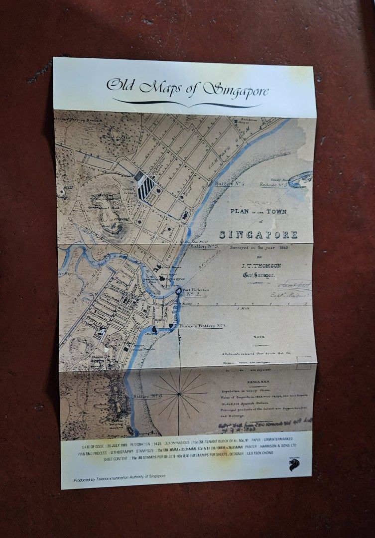 Singapore 1989 Old Maps Of Singapore first day cover, Hobbies & Toys ...