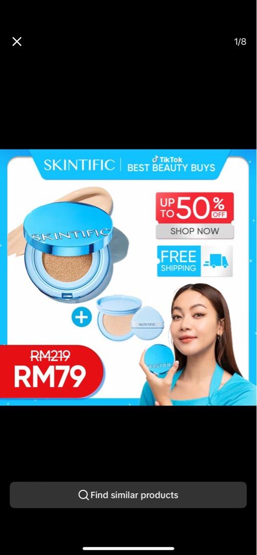 Skintific blue cushion vanilla, Beauty & Personal Care, Face, Makeup on ...