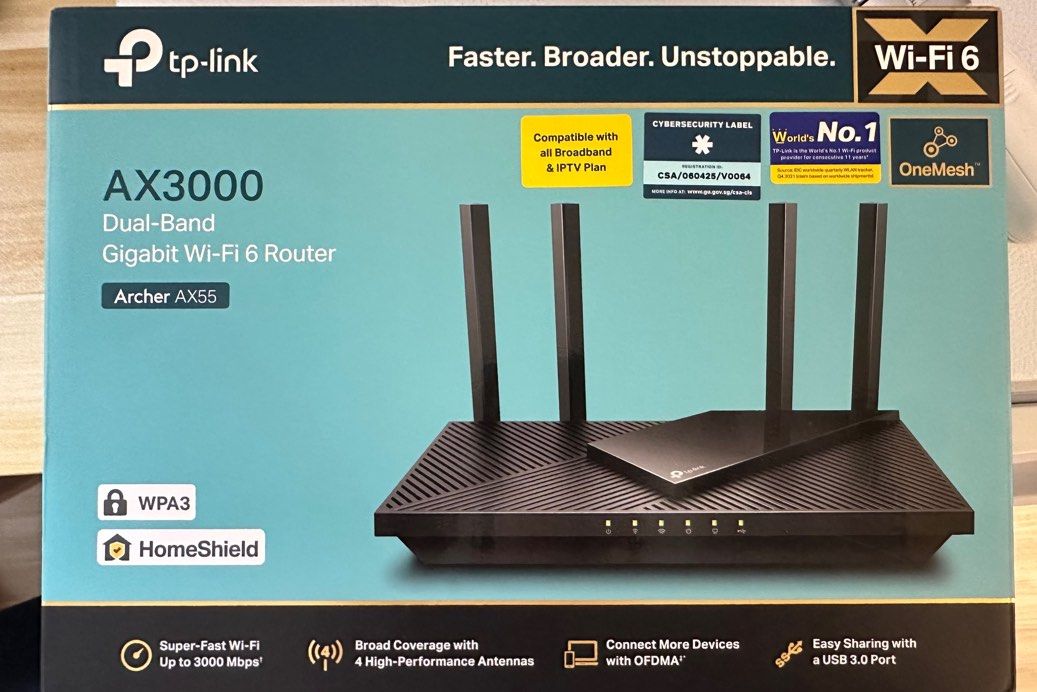 TP-Link Archer AX55 PRO AX3000 Dual-Band Gigabit Wi-Fi 6 Router (WPA3 ...