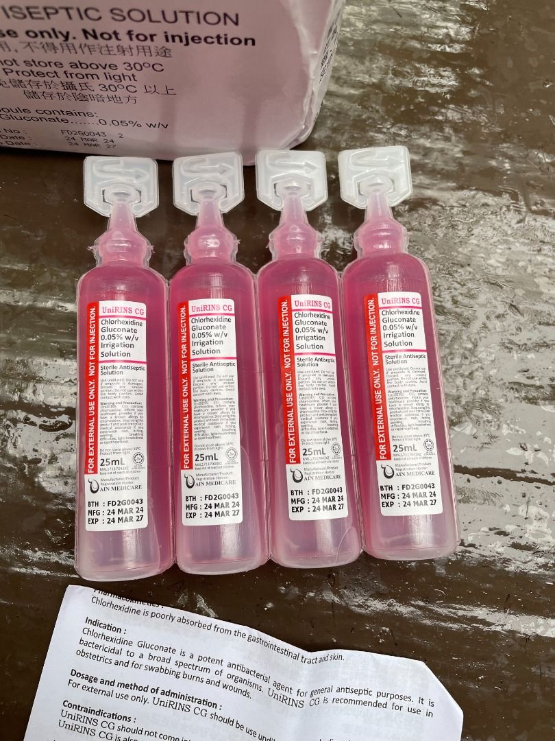 UniRINS CG CHLORHEXIDINE GLUCONATE 0.05%w/v IRRIGATION SOLUTION 25ML ...