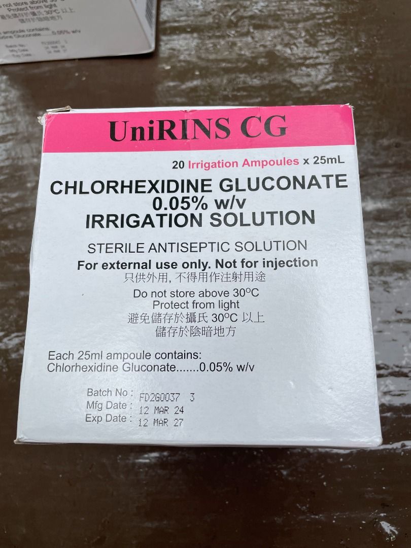 UniRINS CG CHLORHEXIDINE GLUCONATE 0.05%w/v IRRIGATION SOLUTION 25ML ...