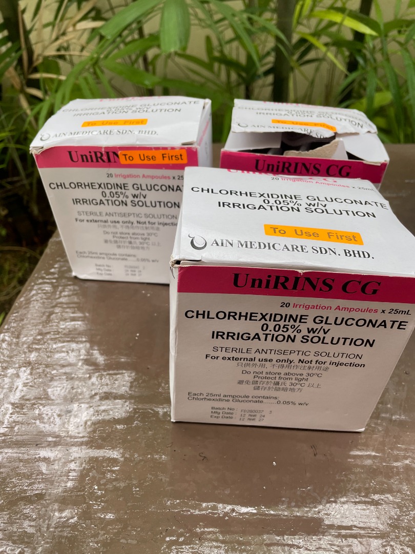 UniRINS CG CHLORHEXIDINE GLUCONATE 0.05%w/v IRRIGATION SOLUTION 25ML ...