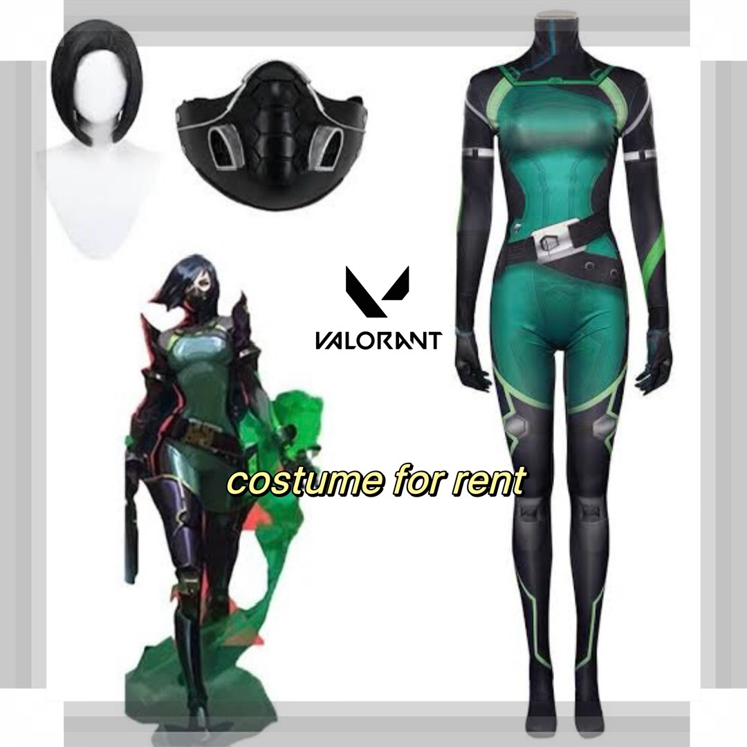 Valorant Cosplay Viper Costume Game Agent Bodysuit Mask Wig Set, Women ...