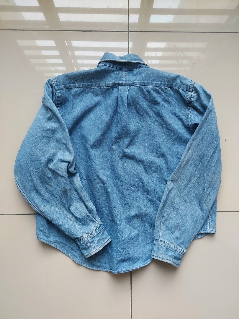 Vtg Polo RL Country Ralph Lauren Denim Shirt p24/26 Rm47 siap postage J ...