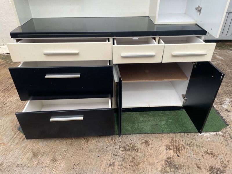 YB51L Almari Dapur 5 Feet Tiles Top Kitchen Cabinet Black White ...