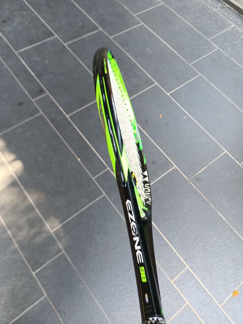 Yonex Ezone 98 + Newly strung Yonex ATG 850 strings, Sports Equipment, Sports & Games, Racket ...