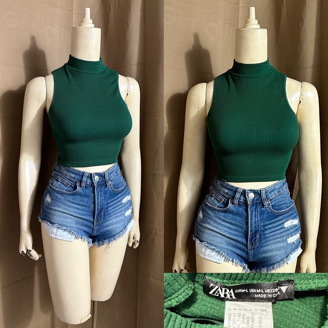 Zara Croptop, Women's Fashion, Tops, Sleeveless on Carousell