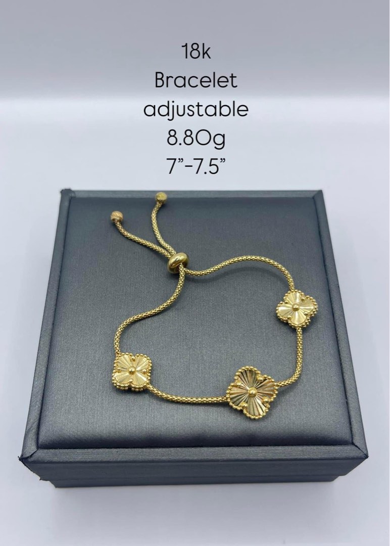 18k saudi gold vca string bracelet last pc, Women's Fashion, Jewelry ...