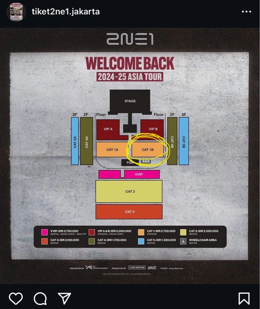 [Ori Price]2NE1 Jakarta 22/11 CAT1B Concert Ticket , Tickets & Vouchers ...