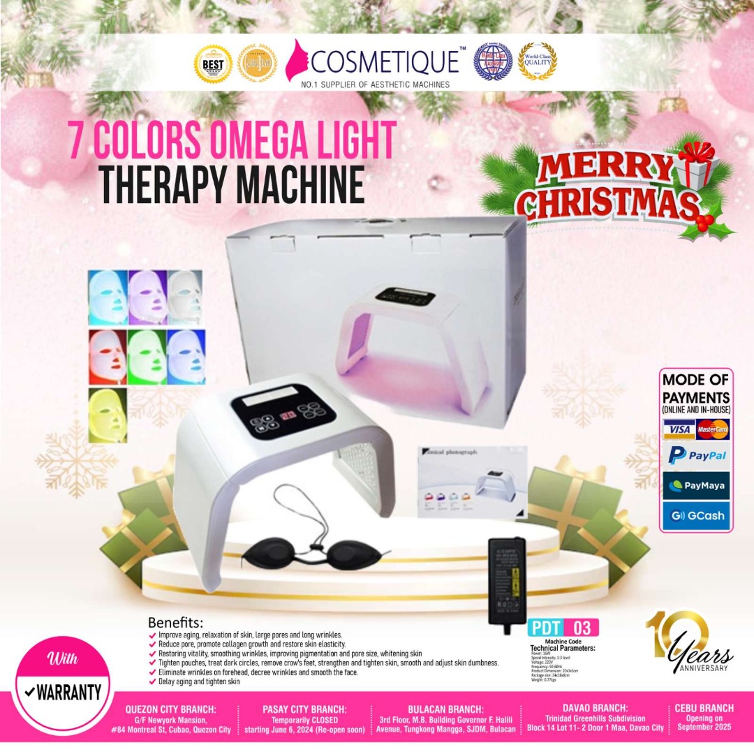 7 COLORS OMEGA LIGHT THERAPY MACHINE, Beauty & Personal Care, Face ...