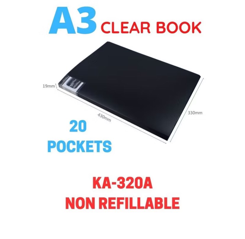 [ A3 CLEAR BOOK ] PP HARD COVER CLEAR BOOK (NON REFILLABLE / REFILLABLE ...