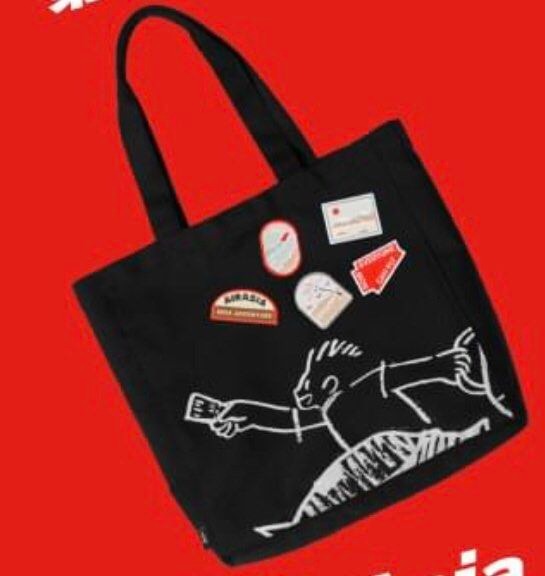 ⭐️全場最平 AirAsia Destination Foldable Fashion Tote Bag 亞洲航空 旅行 布袋 環保袋 萬用袋 ...