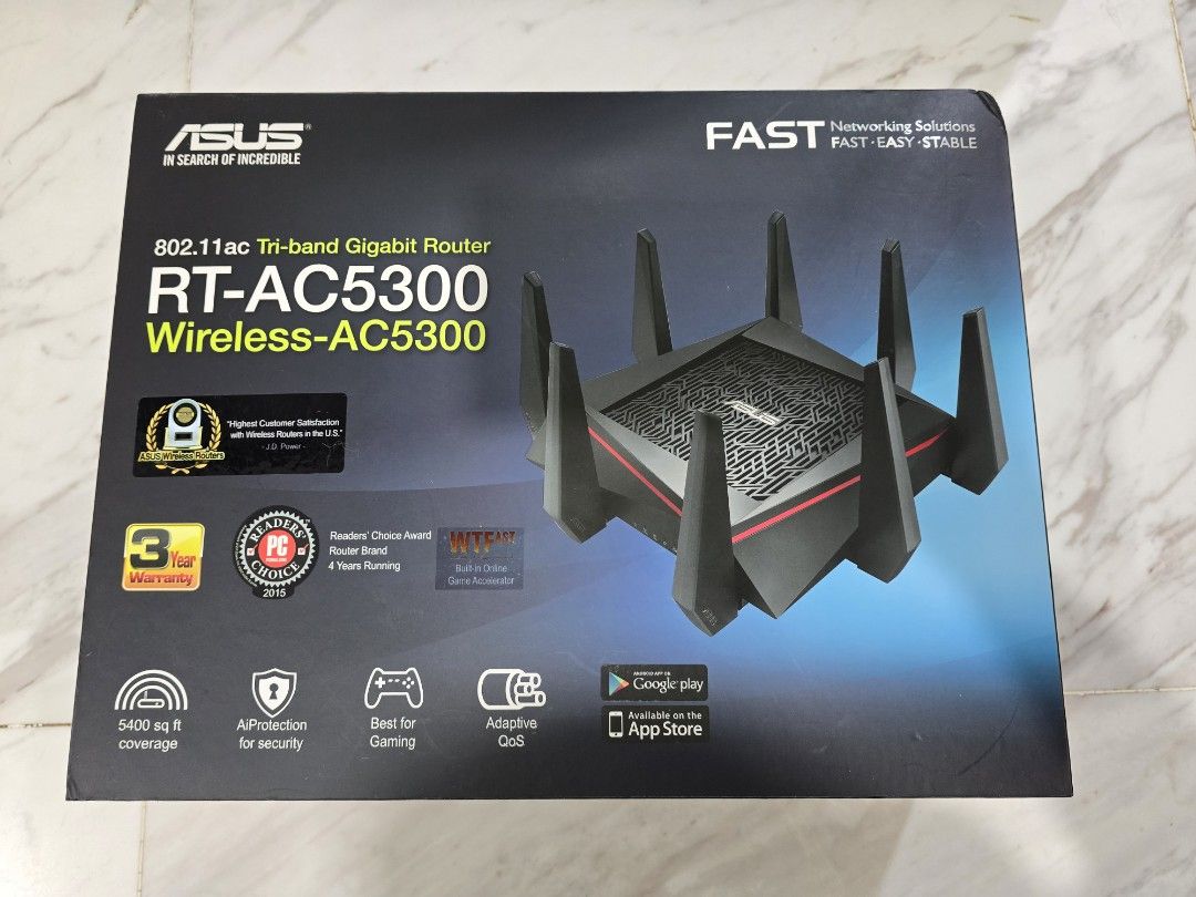 Asus Router RT AC 5300 Gaming router, Computers & Tech, Parts ...