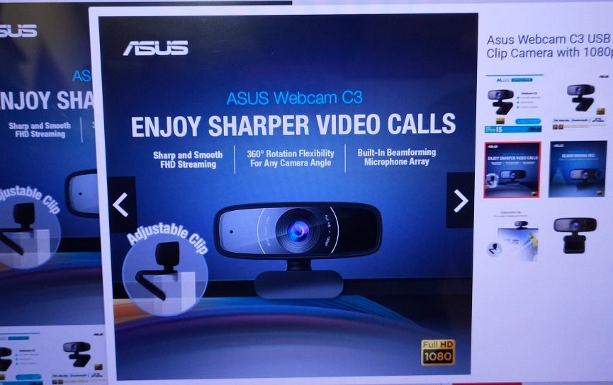 Asus Webcam C3 USB Adjustable Clip Camera with FULL HD 1080p ...