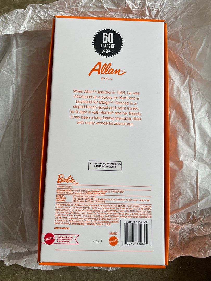 Barbie 60th Anniversary Allan Vintage Repro / Reproduction Silkstone ...