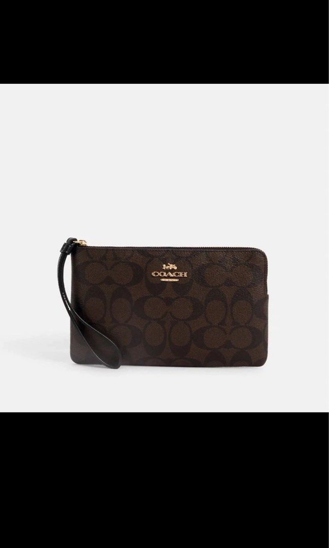 Coach Large Wristlet signature canvas brown, Luxury, Bags & Wallets on ...