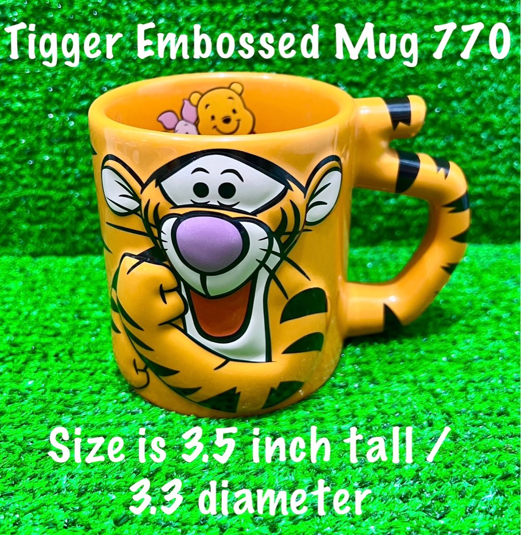 Disney Winnie the Pooh Tigger Ceramic Embossed Mug, Furniture & Home ...