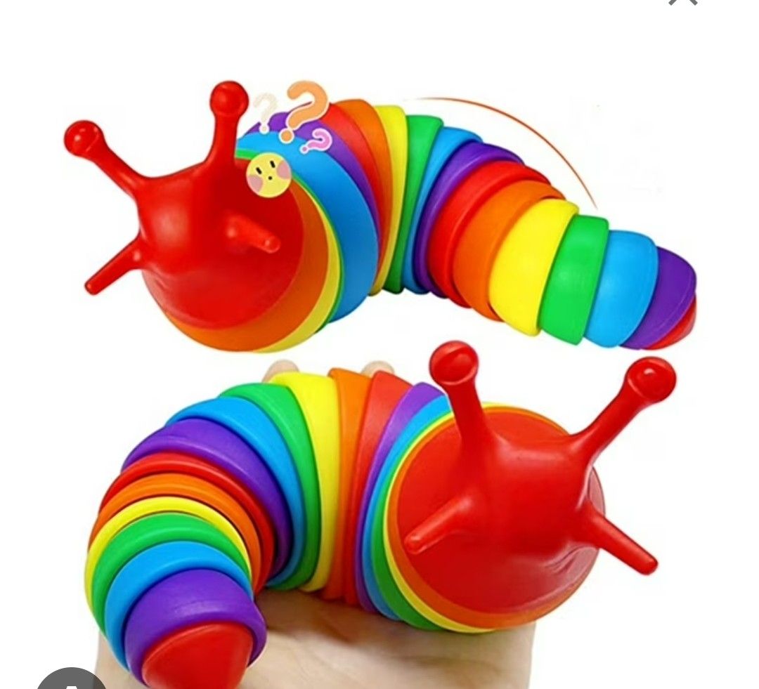FINGER SLUG SENSORY BABY TOYS RAINBOW TWISTING SNAIL, Hobbies & Toys ...