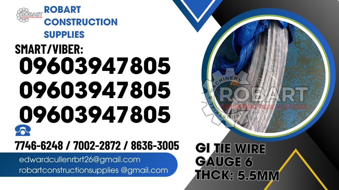 Gi tie wire Gauge 6 Thck: 5.5mm, Commercial & Industrial, Construction ...
