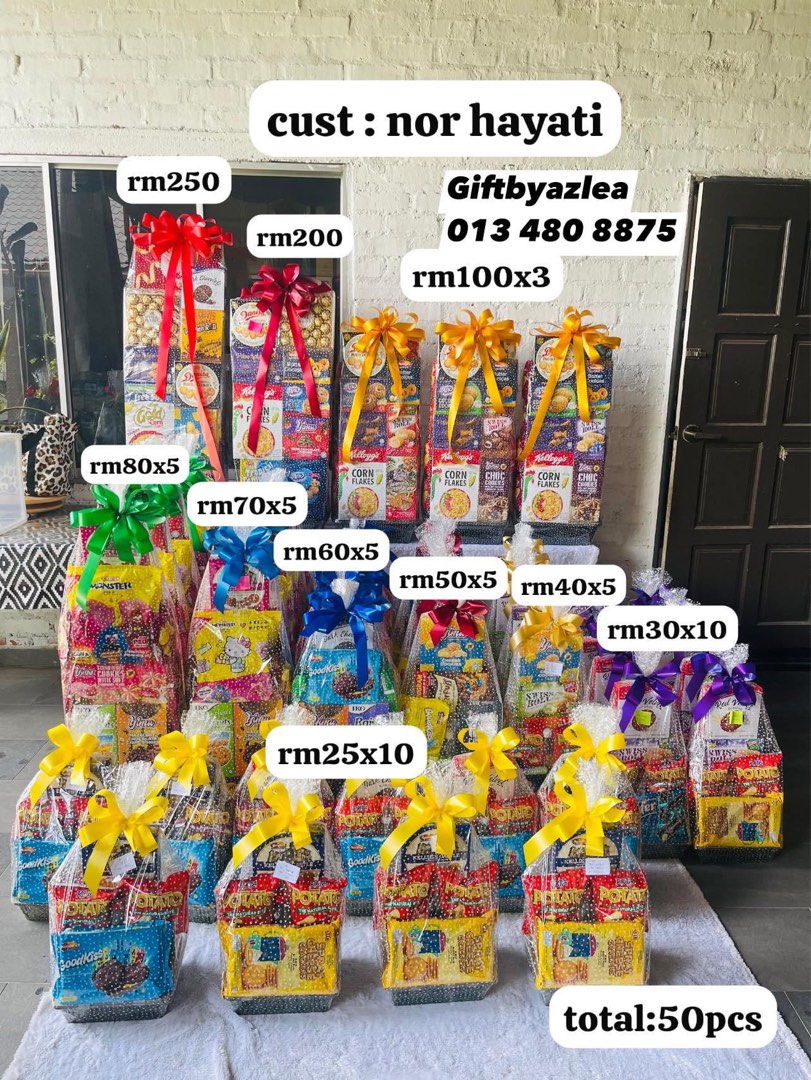 Hamper makanan dan minuman ready stock, Food & Drinks, Gift Baskets ...