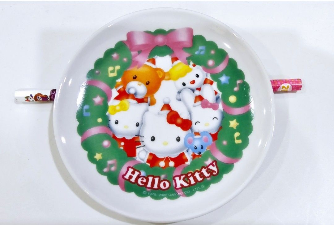 [B1F1] Hello Kitty Sanrio Kawaii Christmas pottery plate Set of 3 ...