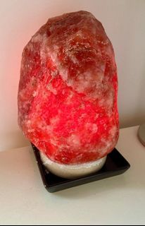 Dark red Himalayan salt lamp and 2 Himalayan salt lamp, Furniture ...