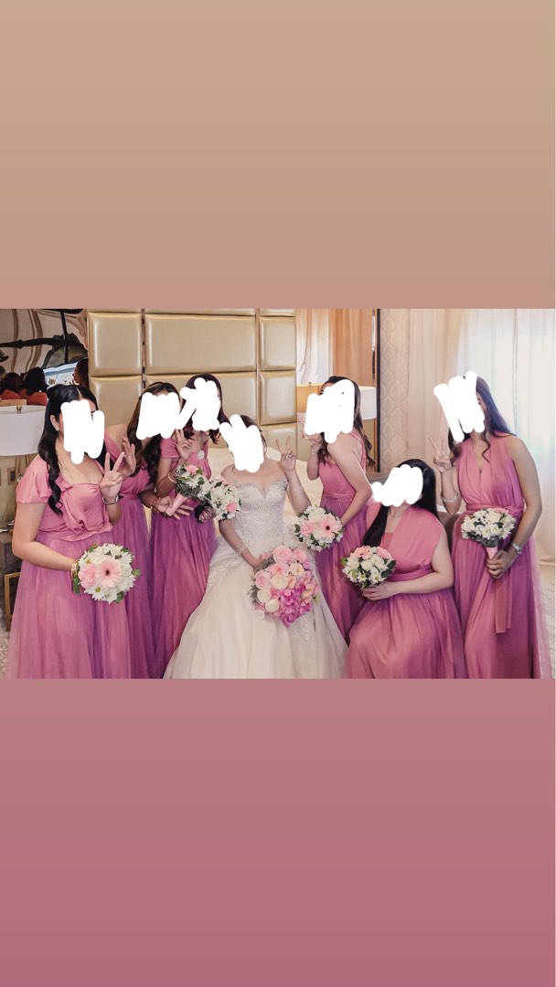 rush Infinity gown with tulle and bridesmaid robe, Women's Fashion ...