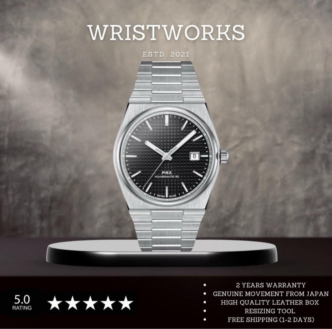 *INSTOCK* SEIKO MOD SILVER PRX POWERMATIC 80 BLACK 40MM, Men's Fashion ...