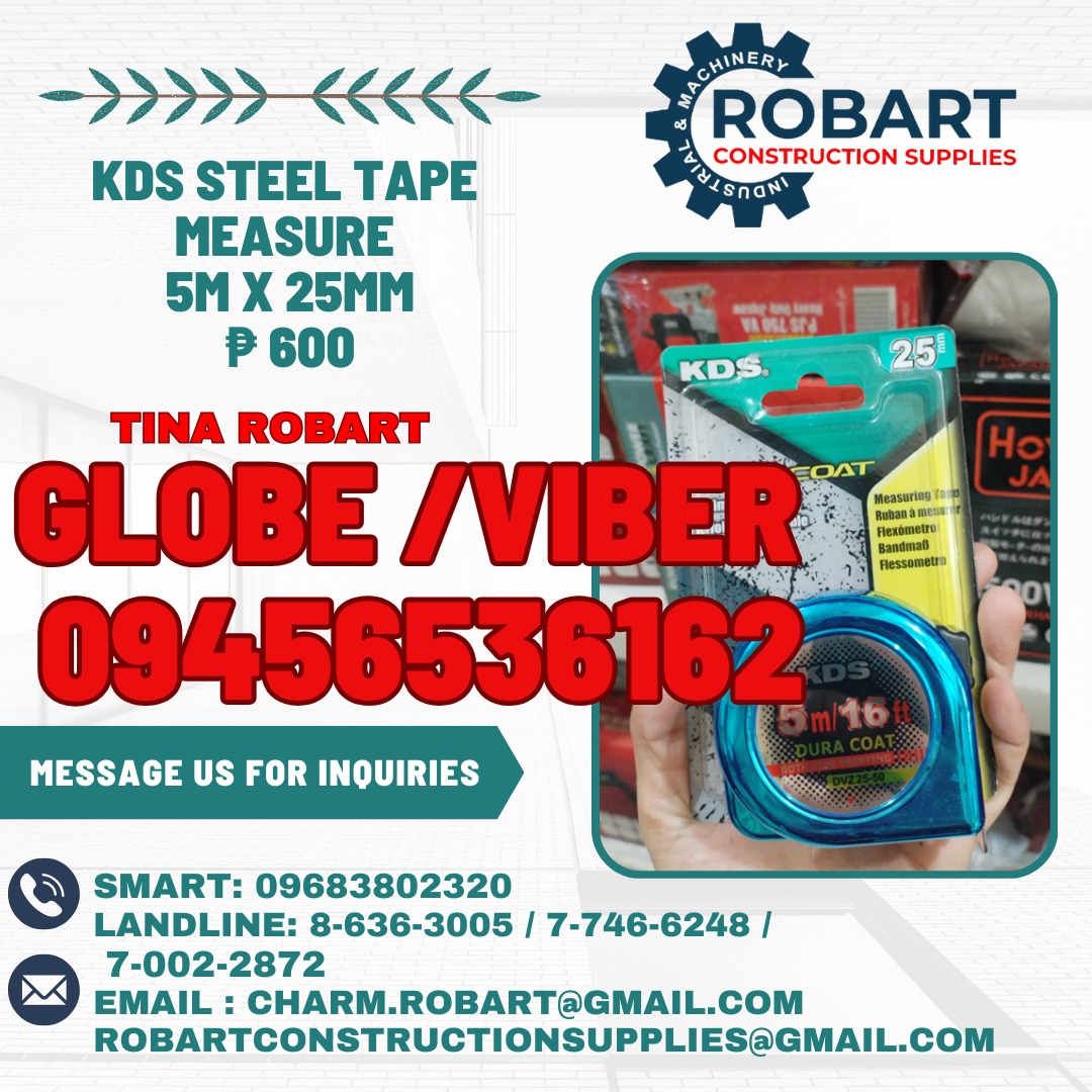 Kds steel tape measure 5m x 25mm, Commercial & Industrial, Construction ...