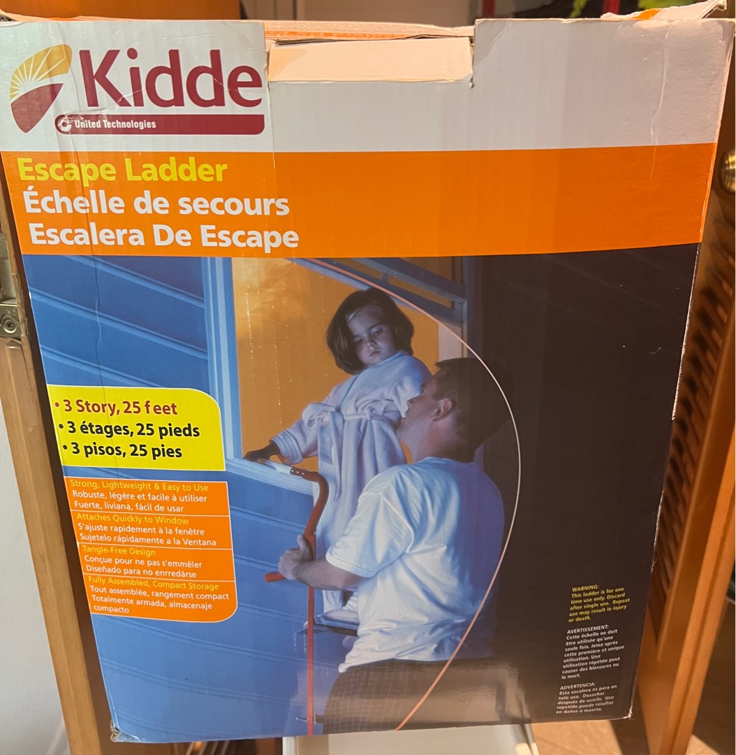 KIDDE Three Story Fire Escape Ladder 25 ft, Furniture & Home Living ...