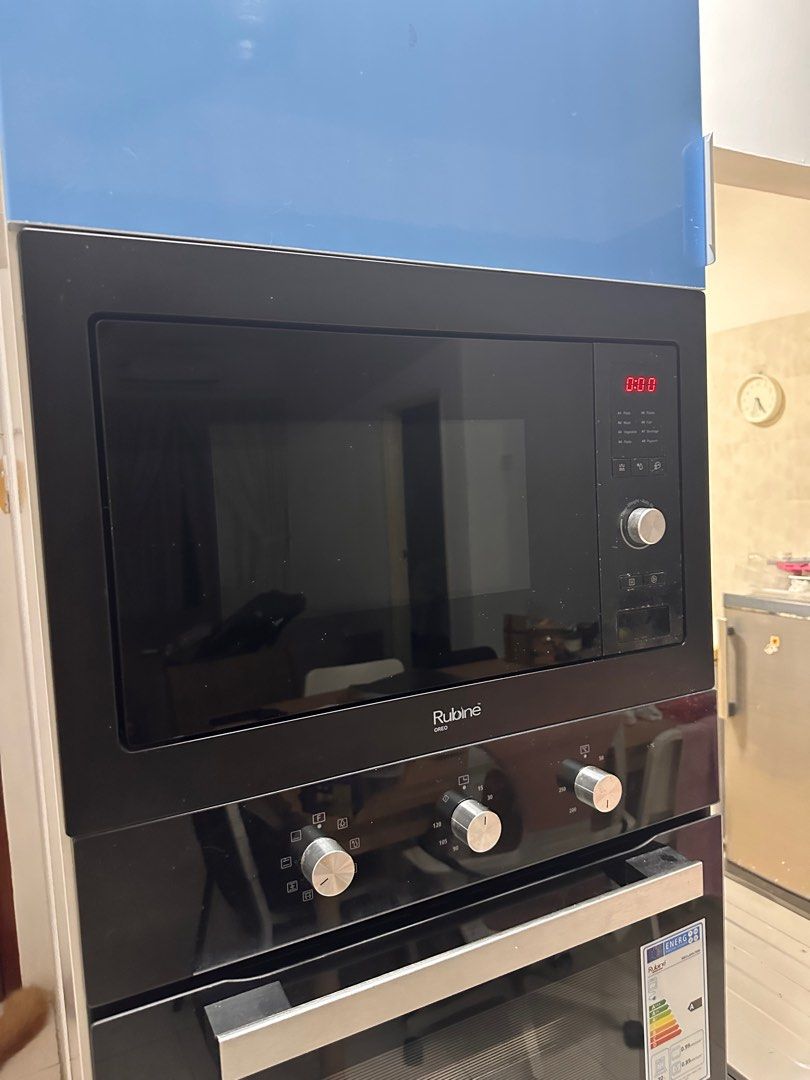 White Kitchen Cabinet with Rubine 70L Oven and Microwave full set ...