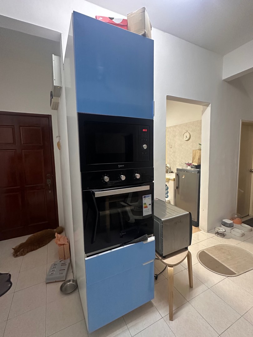 White Kitchen Cabinet with Rubine 70L Oven and Microwave full set ...