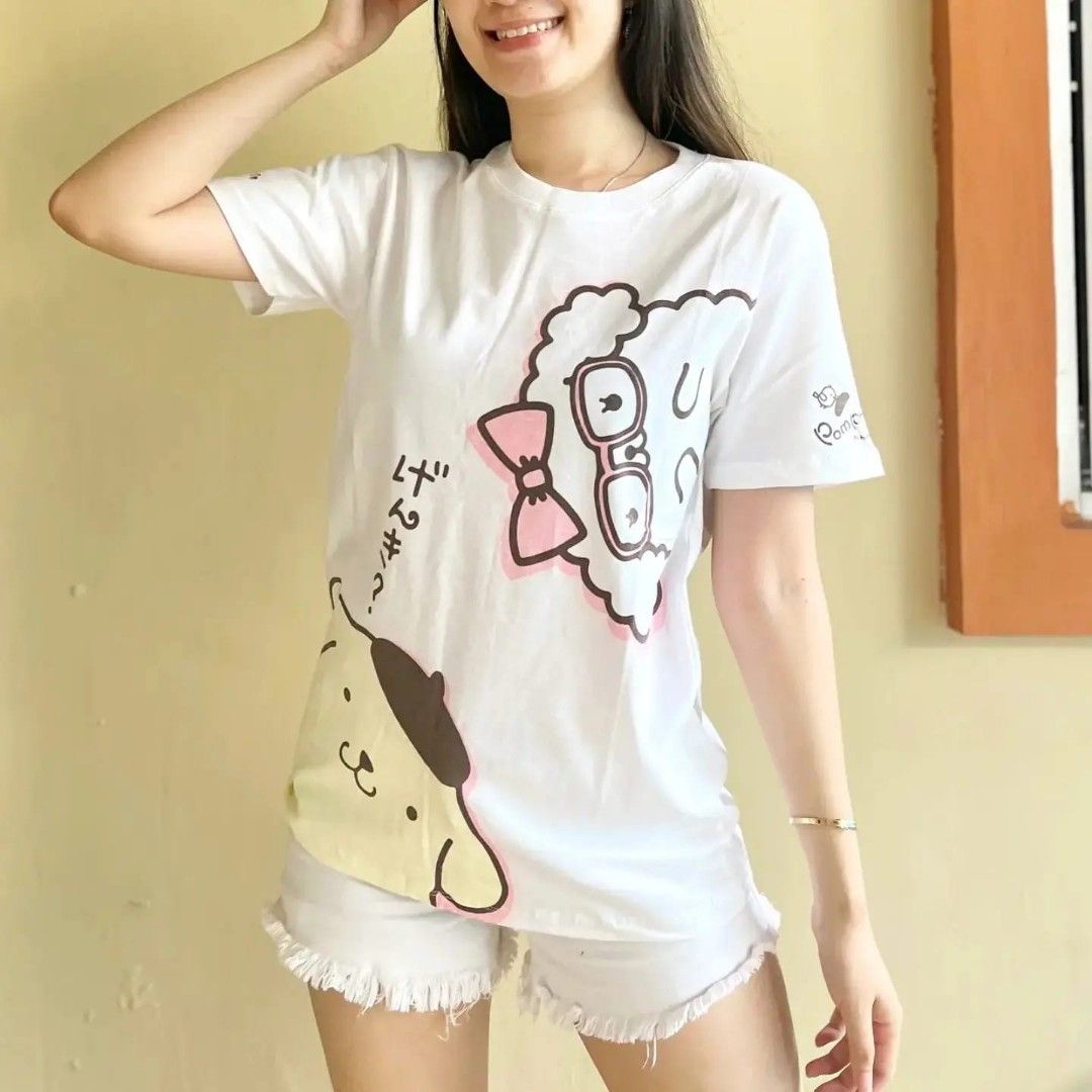Labubu / pompompurin tee, Fesyen Wanita, Pakaian Wanita, Atasan di ...