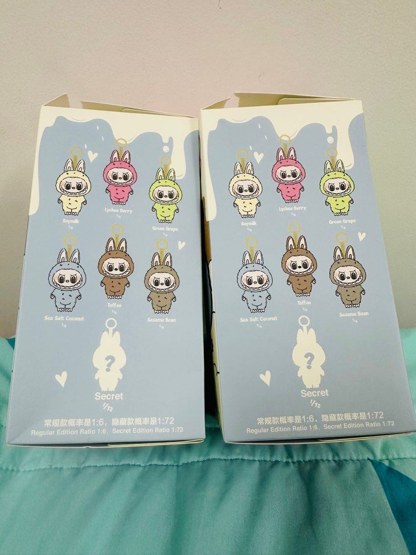 Labubu version 1 exciting macaron the monsters green grape, Hobbies ...