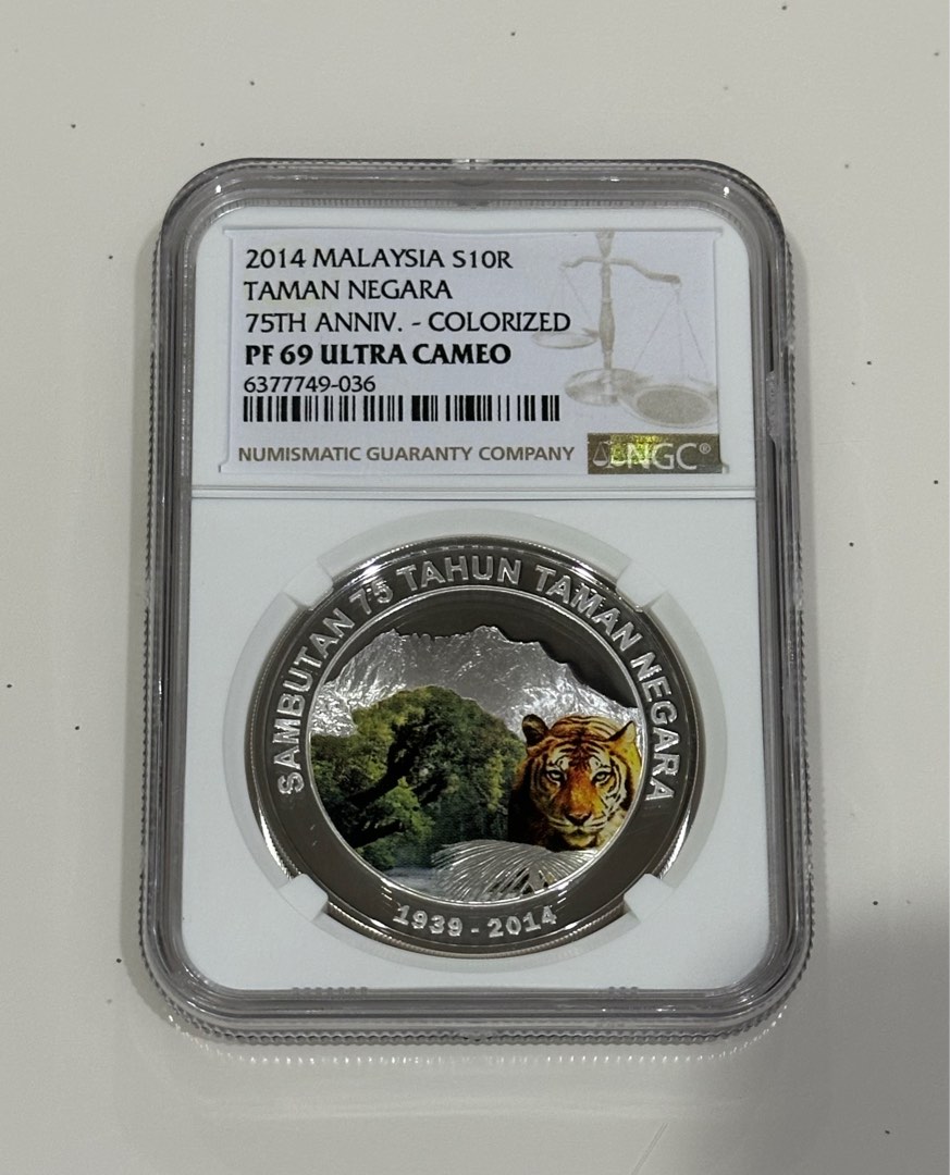 Malaysia, 1984, 10 Ringgit, 75th Anniversary of Taman Negara, Silver ...