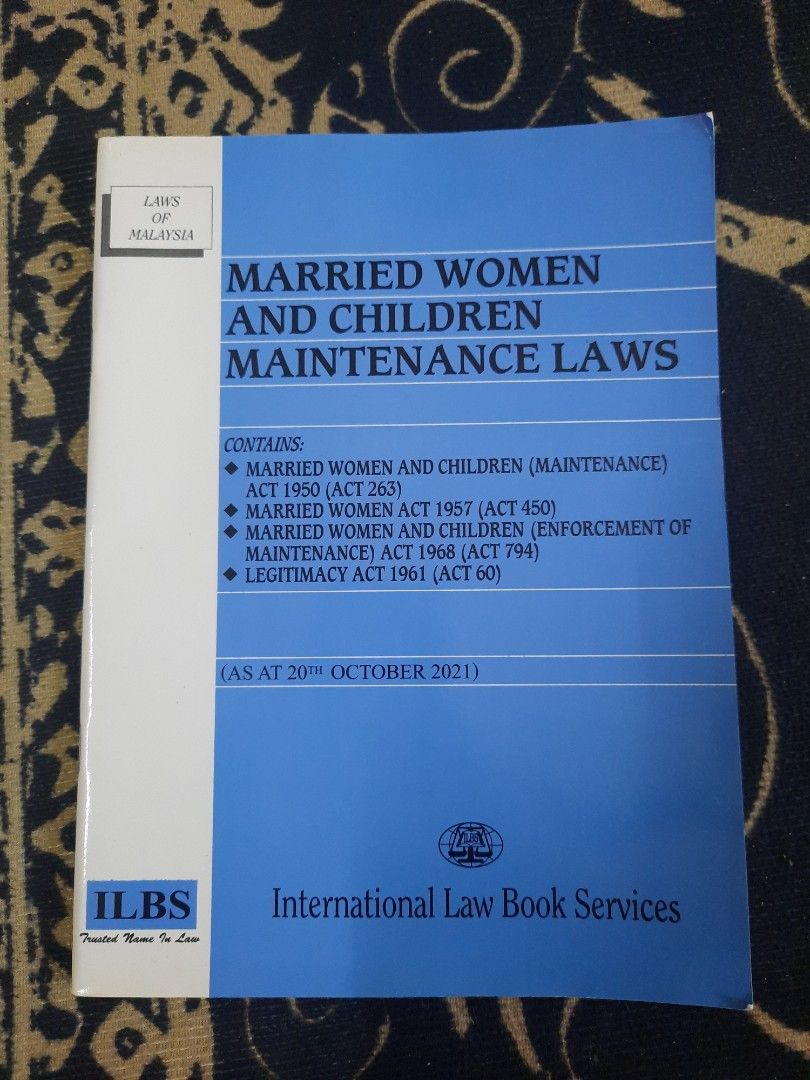 Married Women and Children Maintenance Laws, Hobbies & Toys, Books & Magazines, Textbooks on ...