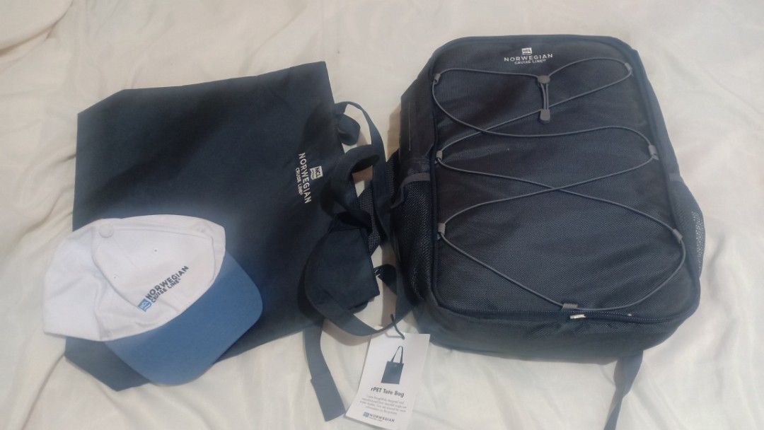 Norwegian Cruise Line Backpack, tote bag, small foldable backpack, 2 ID ...