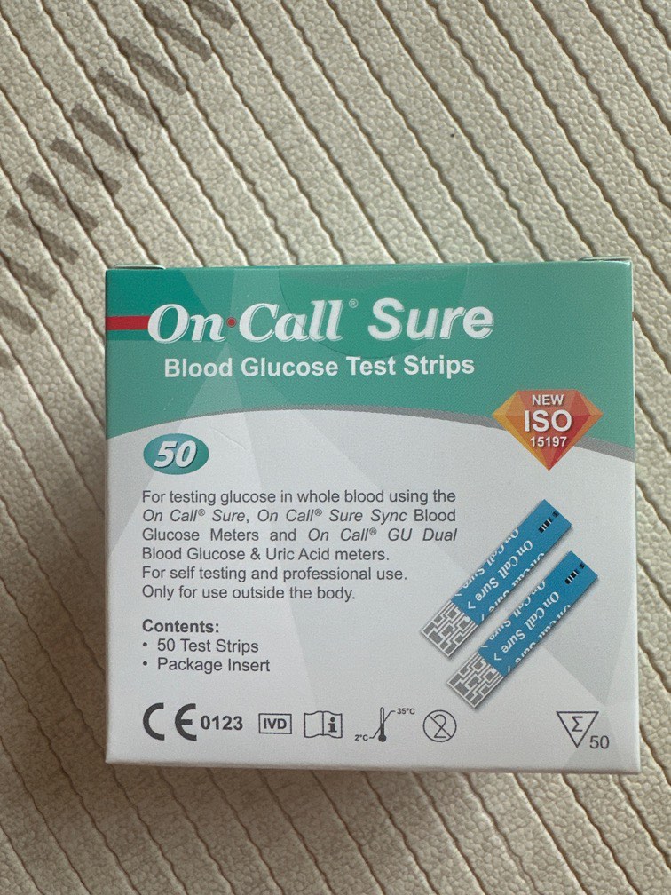 On Call Sure Blood Glucose Test Strips, Health & Nutrition, Medical ...