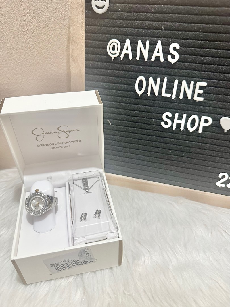 Original Jessica Simpson watch ring, necklace and earrings. Brand new ...
