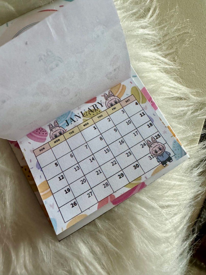 Personalised Mini Calendar Labubu, Hobbies & Toys, Stationery & Craft ...
