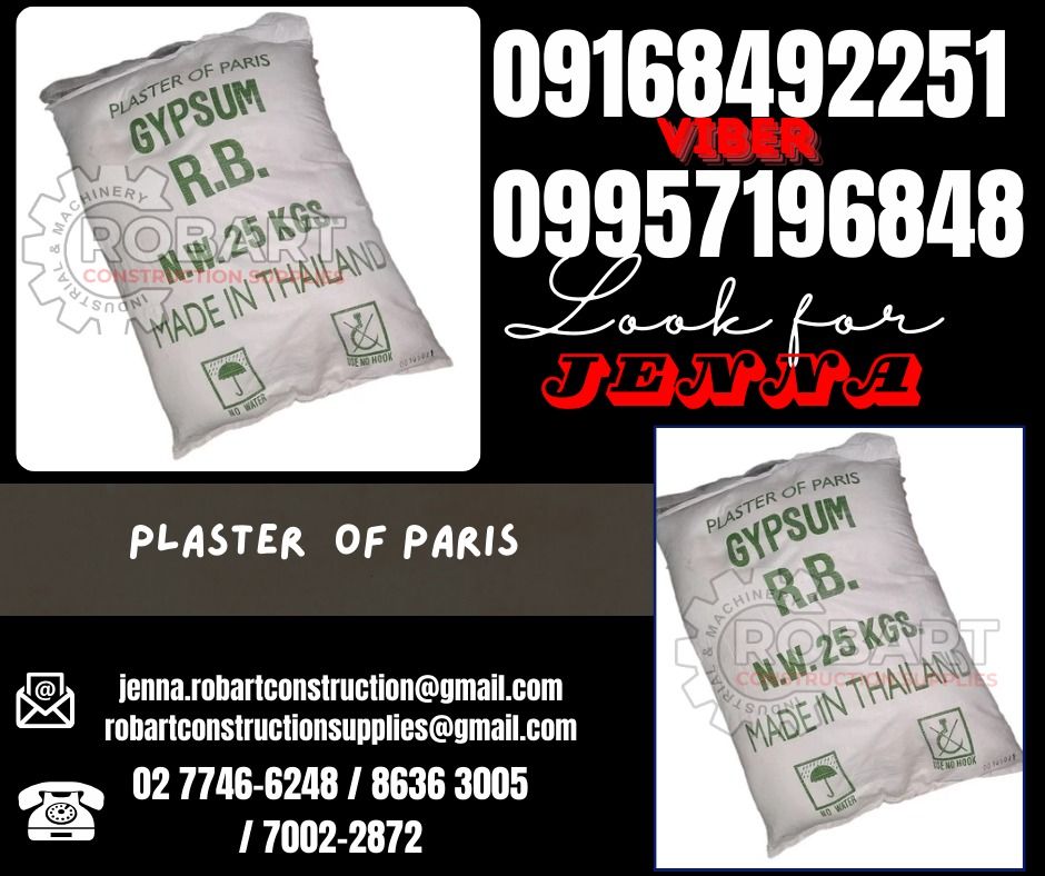 PLASTER OF PARIS 25KG/bag, Commercial & Industrial, Construction Tools ...