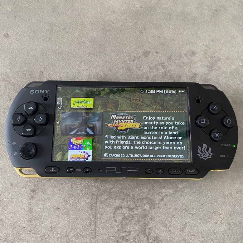 PSP 3000 Monster Hunter Edition Modded reshell, Video Gaming, Video ...