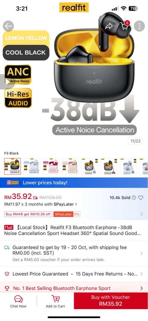 Realfit F3 true wireless earphones, Mobile Phones & Gadgets, Other ...