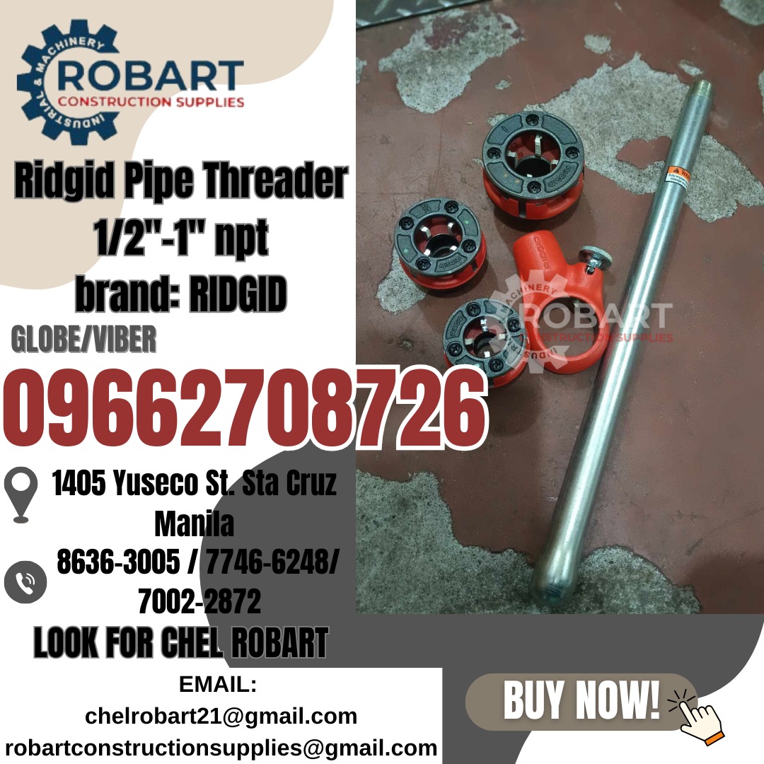 RIDGID PIPE THREADER, Commercial & Industrial, Construction Tools ...