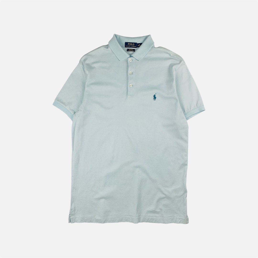 RL Stretch mesh Powder blue Polo shirt, Men's Fashion, Tops & Sets ...