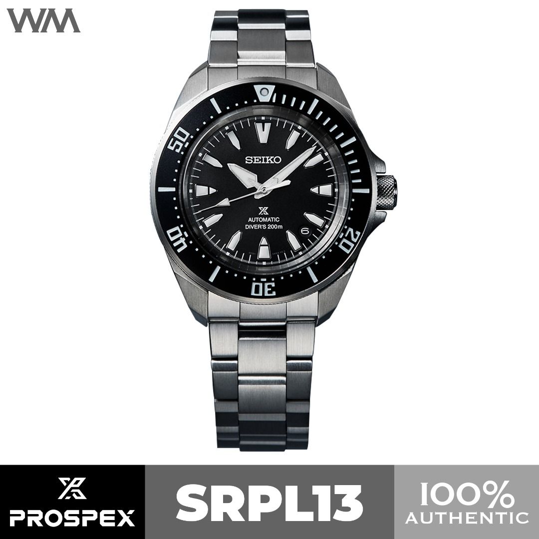 Seiko Prospex Redesigned Samurai Black Dial Stainless Steel Divers 200m ...