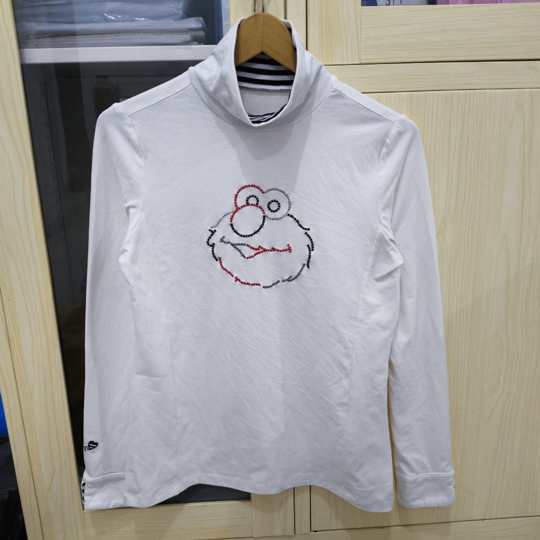 Sesame street Elmo center logo long sleeve turtle neck women's 90 ...