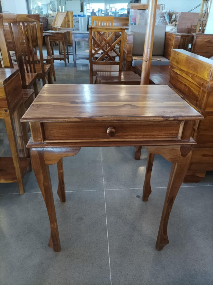 Solid Teak Wood Small Gareng 1-drawer Classic Console Table, Furniture ...
