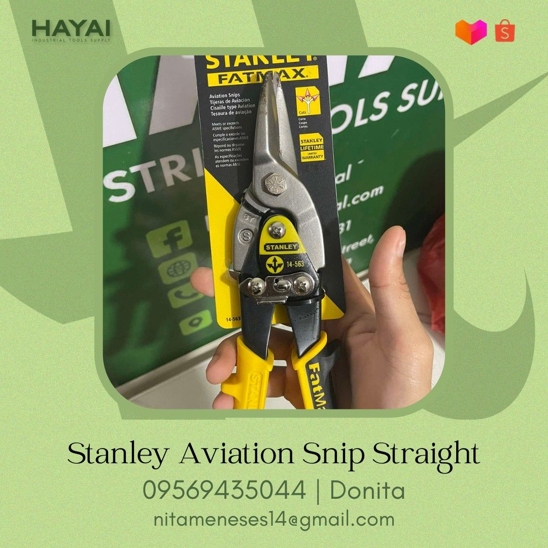 Stanley Aviation Snip Straight, Commercial & Industrial, Construction ...