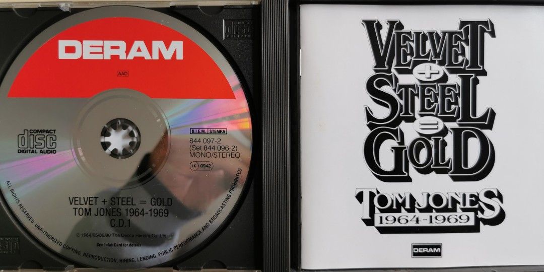 Tom Jones: Velvet+Steel = Gold Tom Jones 1964-1969 3CD (Decca Records/Made In Germany) Early ...